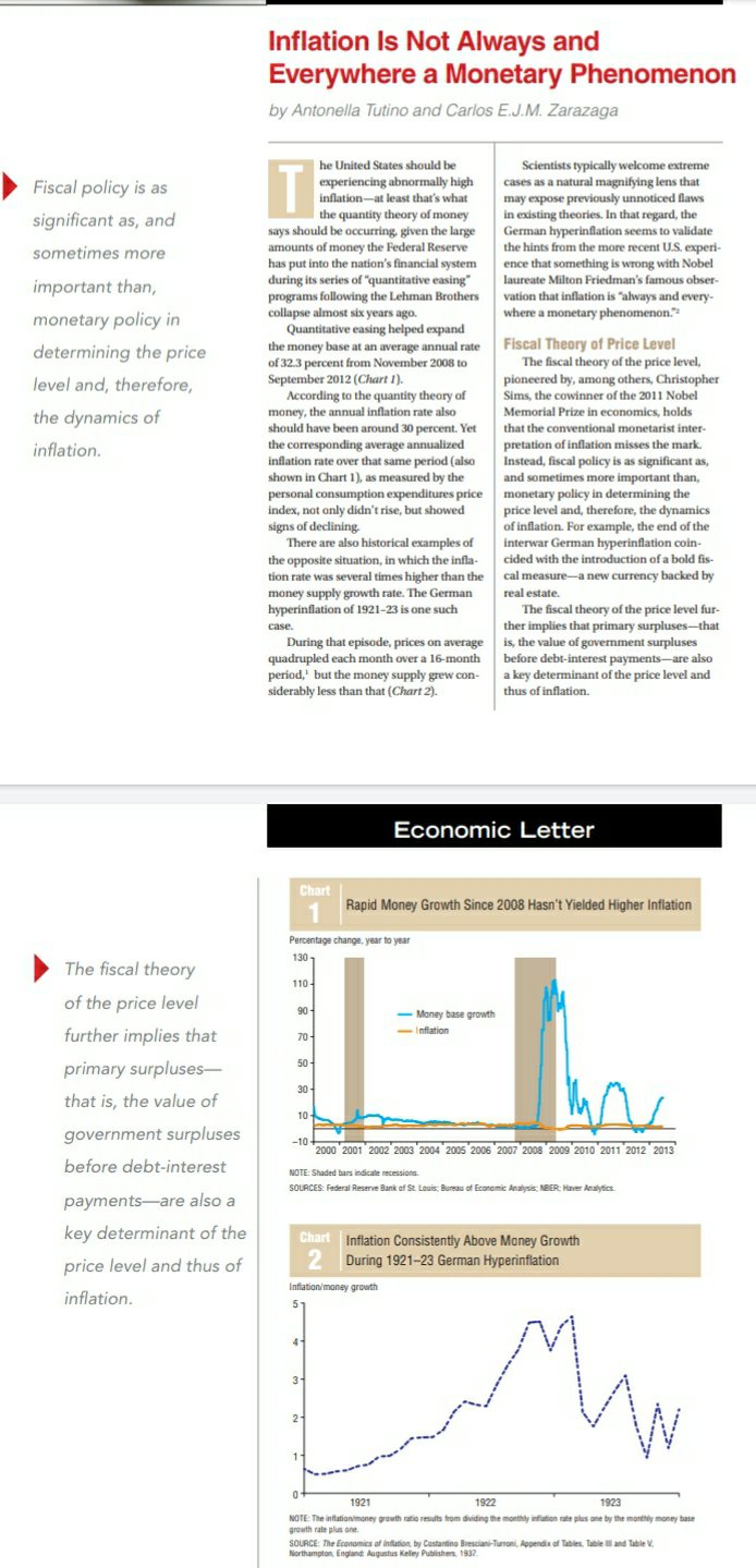 Inflation, according to the monetarists, was caused by an excess supply ...